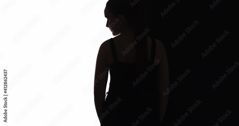 Female silhouette. Body shaming. Weight loss. Self acceptance. Dark ...