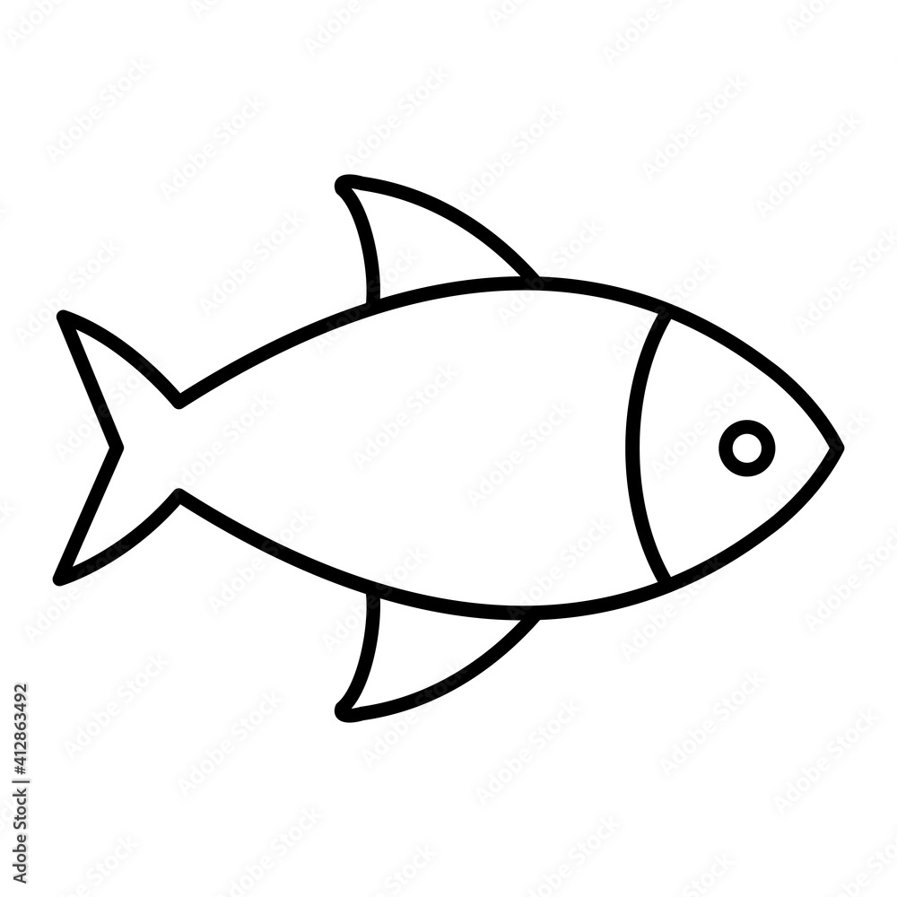Vector Fish Outline Icon Design Stock Vector | Adobe Stock
