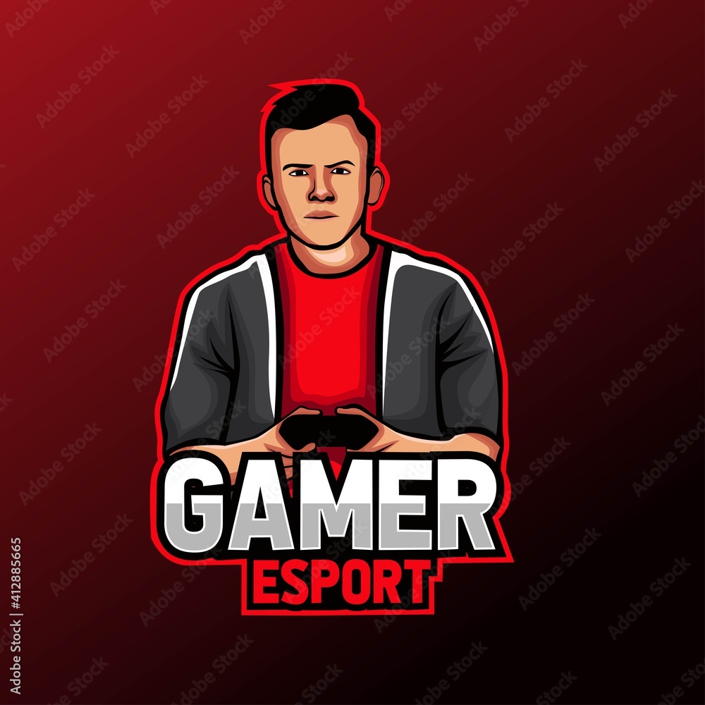 Gamer esport and mascot logo design. easy to edit and customize Stock ...