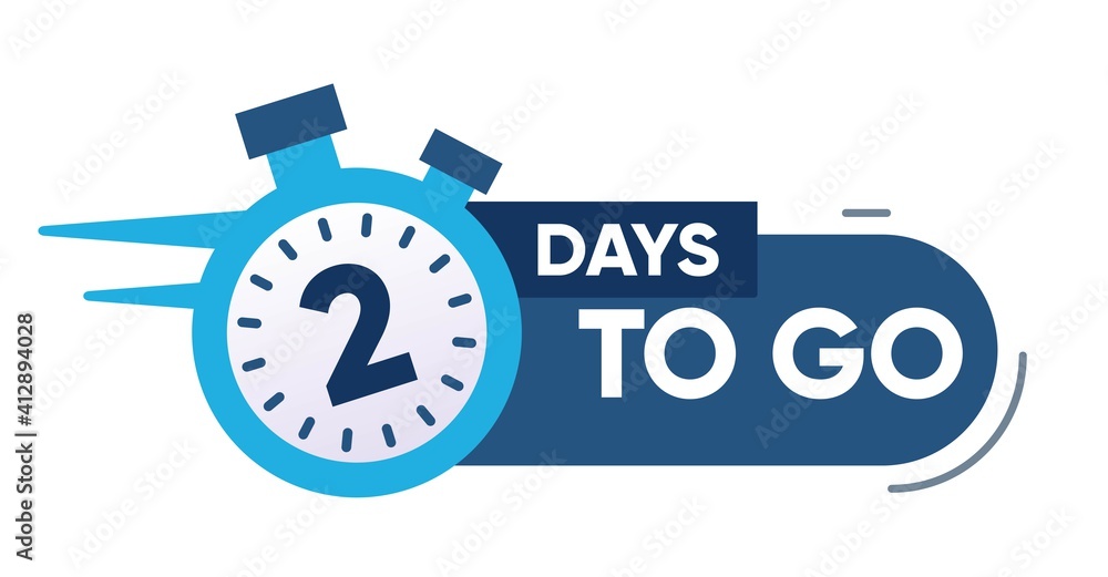 Two Days Left Icon. 2 Days To Go. Stock Vector | Adobe Stock