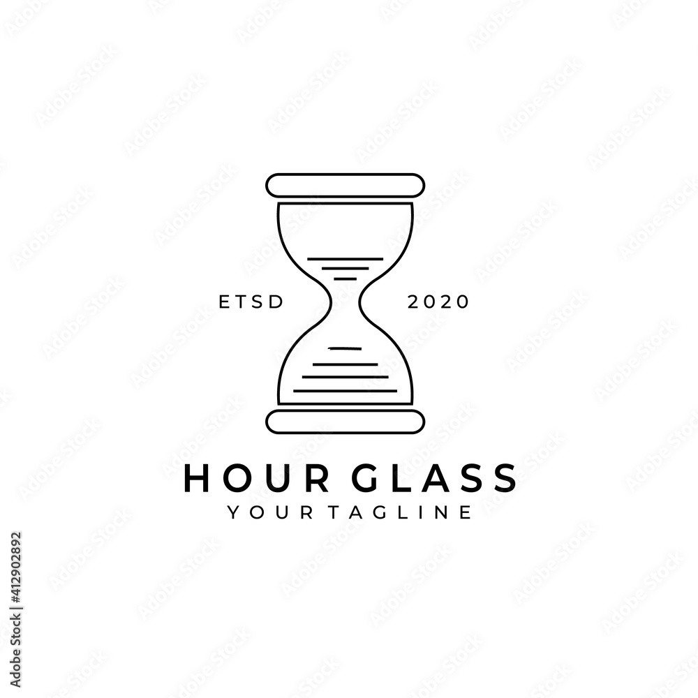 hourglass logo line art vector illustration design simple logo for ...