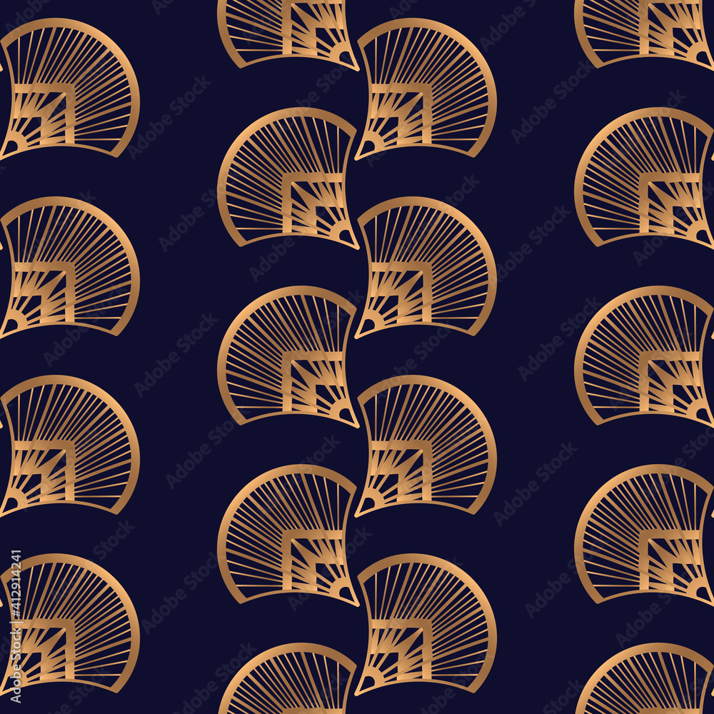 Art deco luxury pattern seamless. Vintage 1920s motif gold black ...