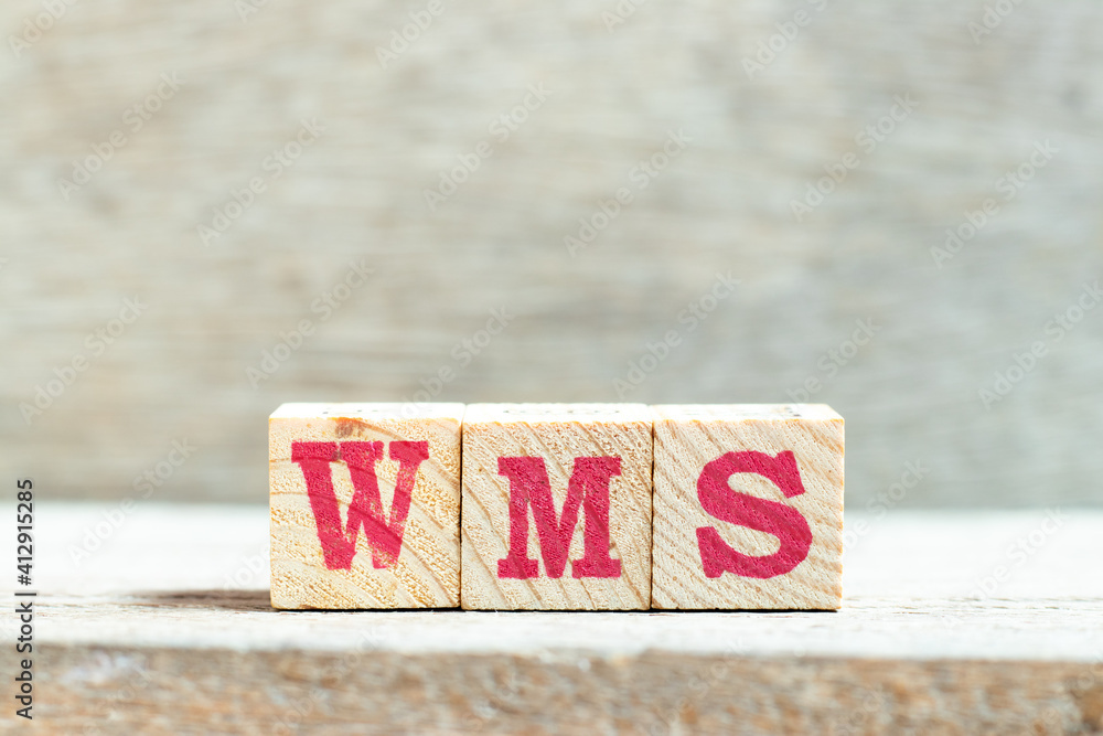 Alphabet letter block in word WMS (Abbreviation of warehouse management ...