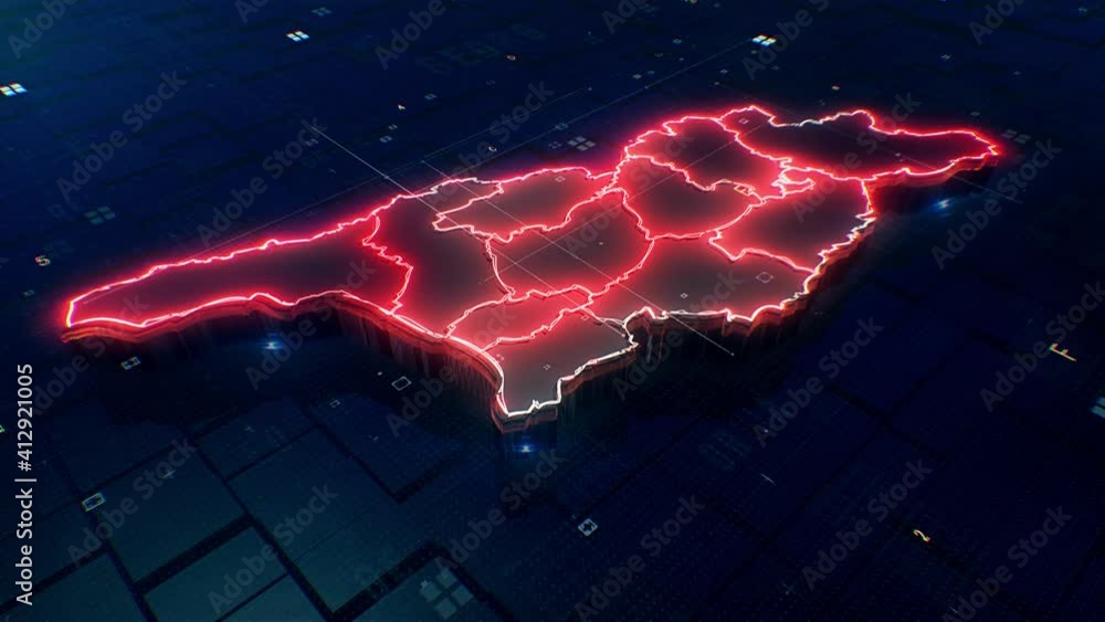 Georgia map digital background 4k Stock Video | Adobe Stock