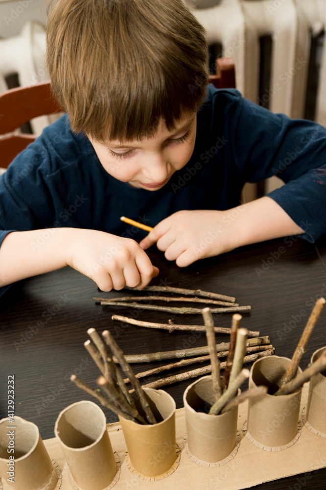 Little child doing simple math exercises. Early education, counting ... Little child doing simple math exercises. Early education, counting ...
