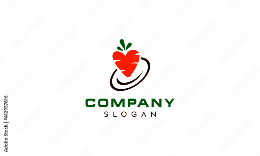 Carrot Logo Design Orange Carrot Logo Vector Orange Color Carrot Logo