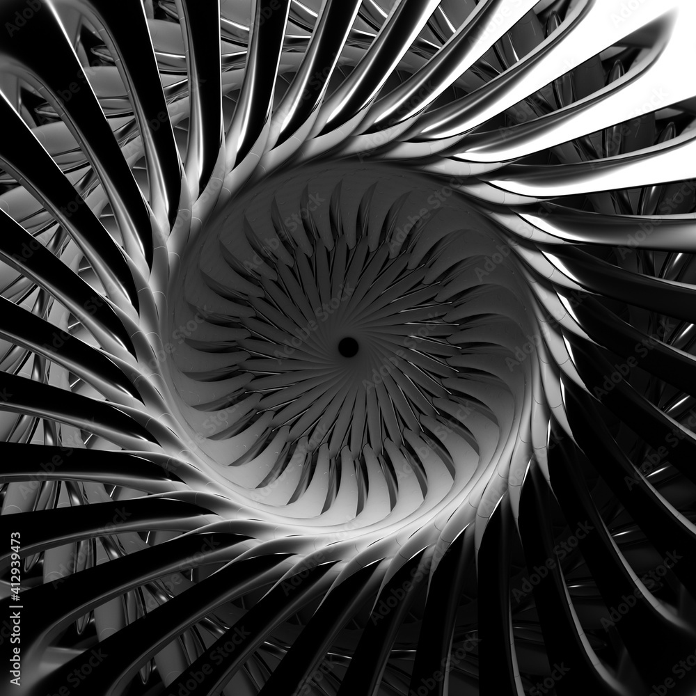 3d render with black and white monochrome abstract art part of ...