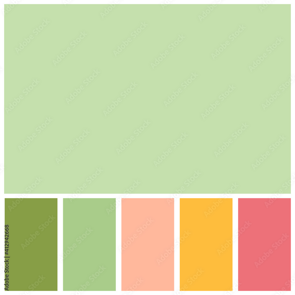 green colour palette soft pastel for template, simple green color soft ...