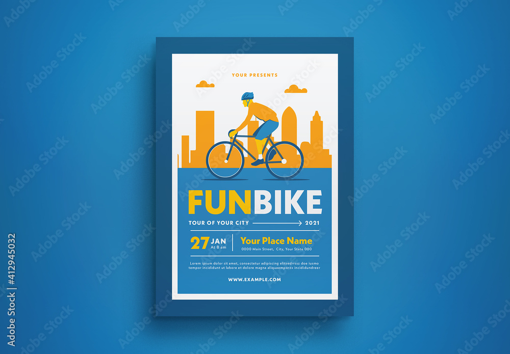 Fun Bike Flyer Layout Stock Template | Adobe Stock