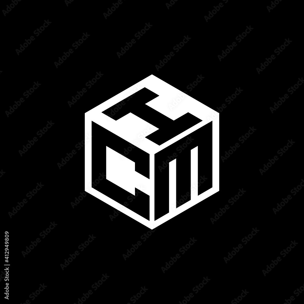 CMI letter logo design with black background in illustrator, cube logo ...