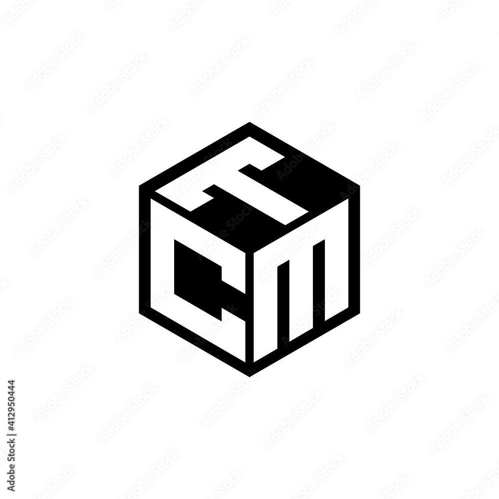 CMT letter logo design with white background in illustrator, cube logo ...