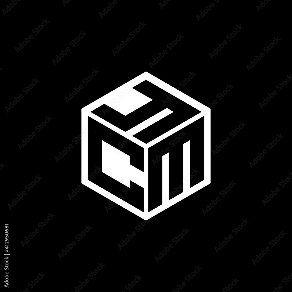 CMY letter logo design with black background in illustrator, cube logo ...