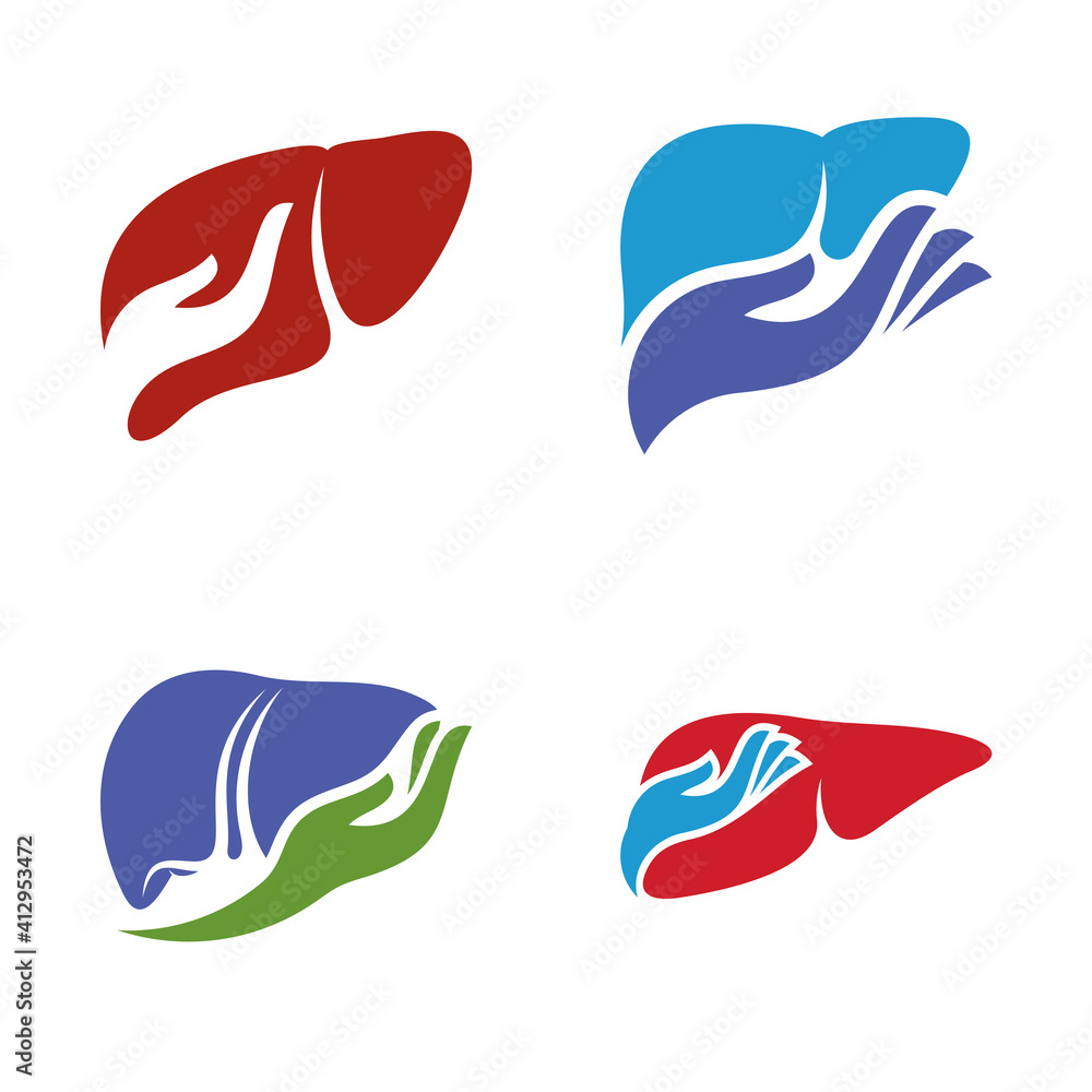 Set of Care Liver logo vector template, Creative Liver logo design ...