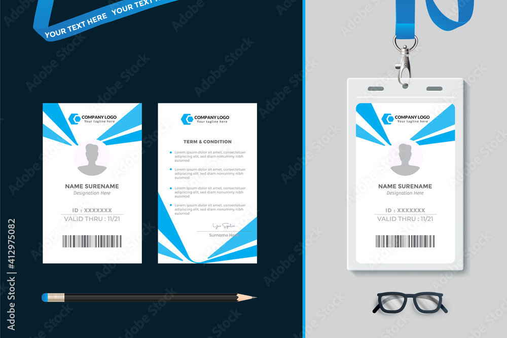 simple Id card design template, clean and smooth, eps 10. Stock Vector ...