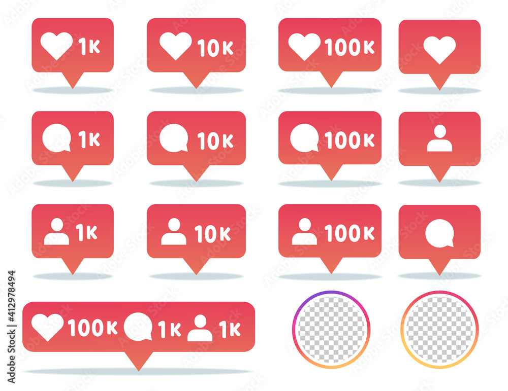 Social media. Like icon vector. Comment and Follower icons, icon user ...