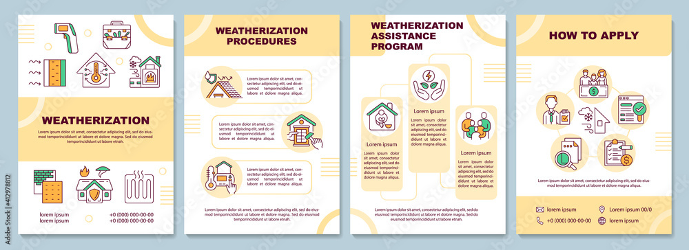 Weatherization brochure template. How to apply. Procedures. Flyer ...