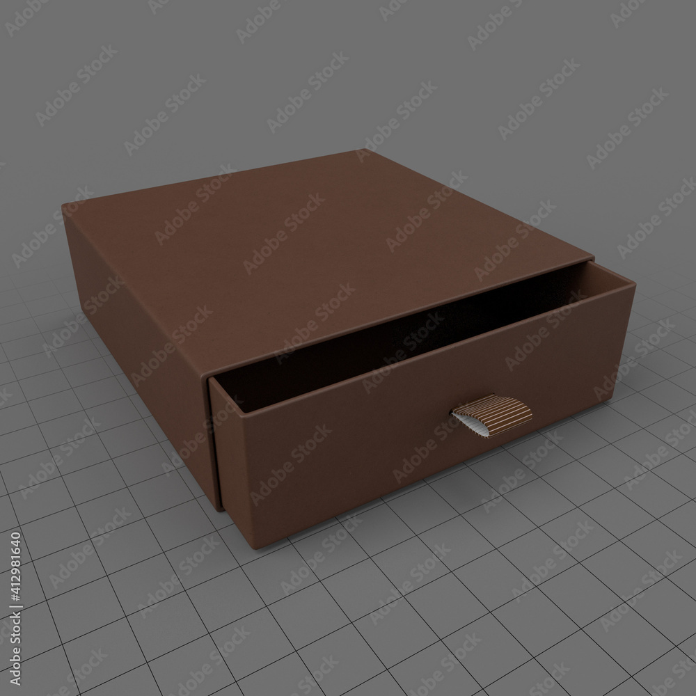 Cardboard drawer gift box 3 Stock 3D asset | Adobe Stock