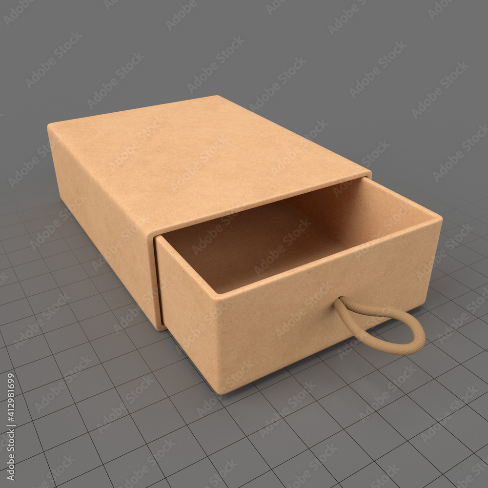 Cardboard drawer gift box 2 Stock 3D asset | Adobe Stock