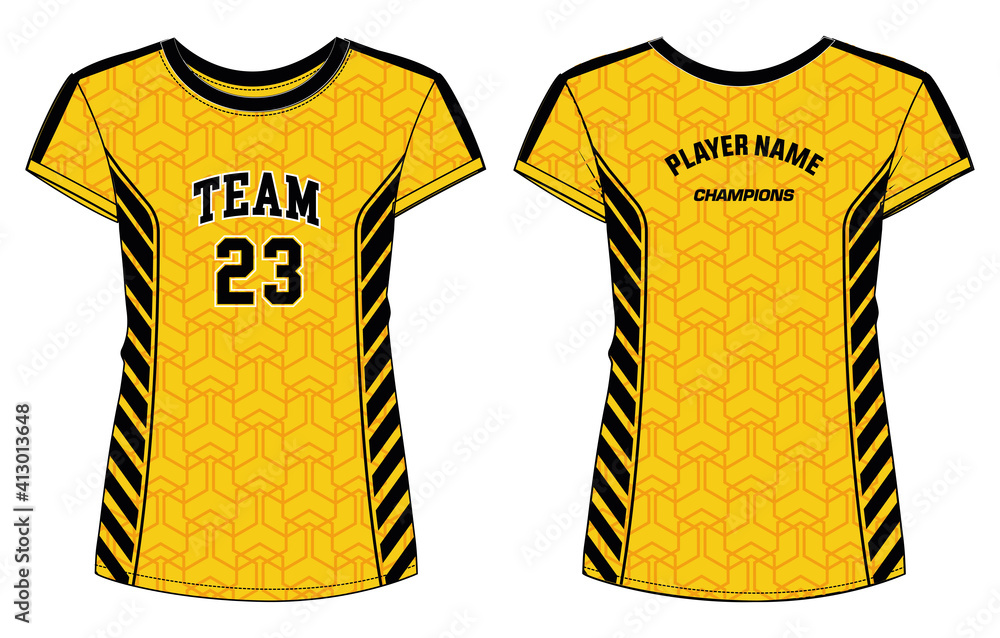 Women Sports Jersey t-shirt design concept Illustration suitable for ...