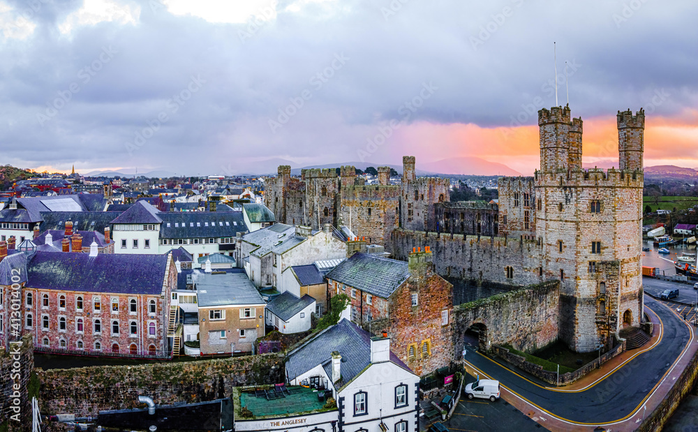 Caernarfon Castle Aerial View