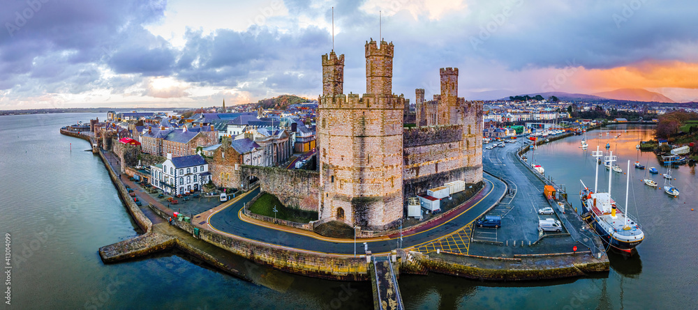 Caernarfon Castle Aerial View