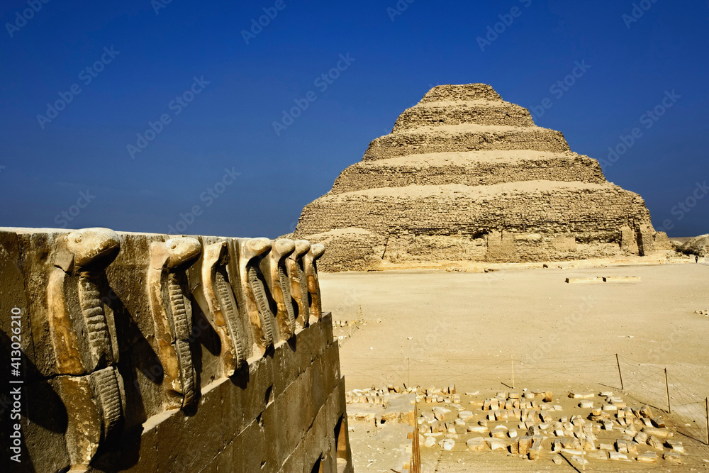 Step pyramid at Saqqara, one of the earliest Egyptian pyramids, built ...