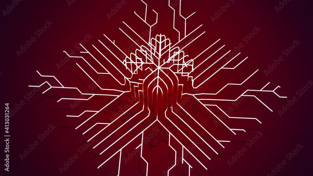 4k abstract white wireframe on dark red bg. Ai growing geometric ...
