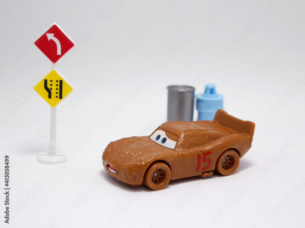 Car covered in mud. Lightning Mcqueen muddy from the race inthe movie ...