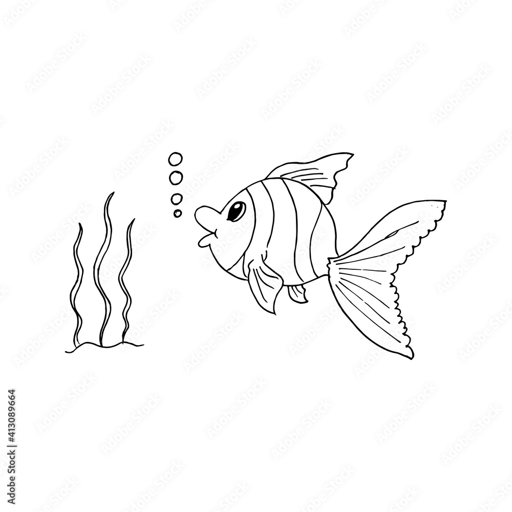 fish vector illustration isolated on white background. fish icon with ...