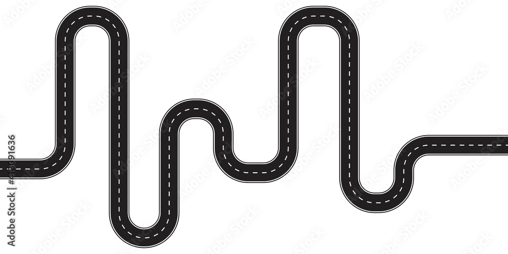 Zig Zag Road Clipart Graphic