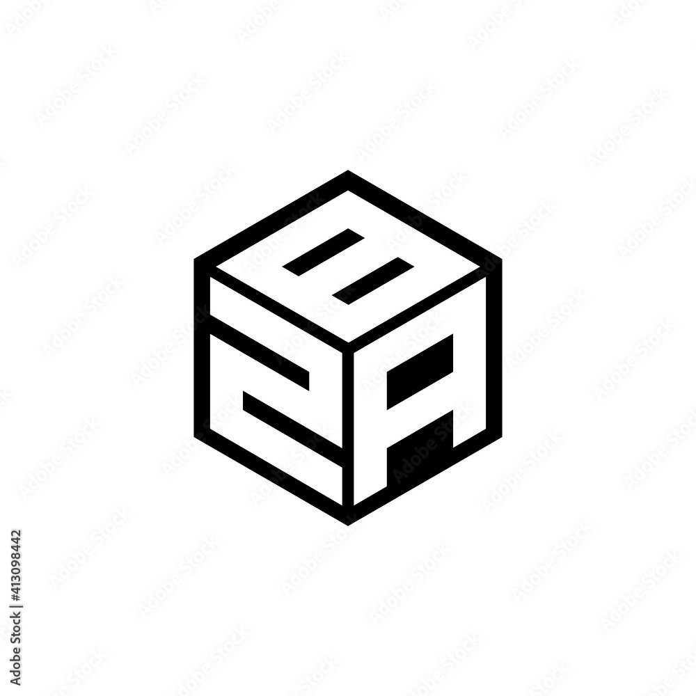 ZAB letter logo design with white background in illustrator, cube logo ...