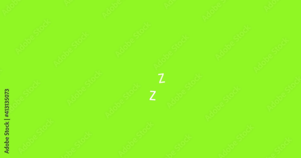 Vidéo Stock sleeping zzz on green screen background. loop animation. 2d ...