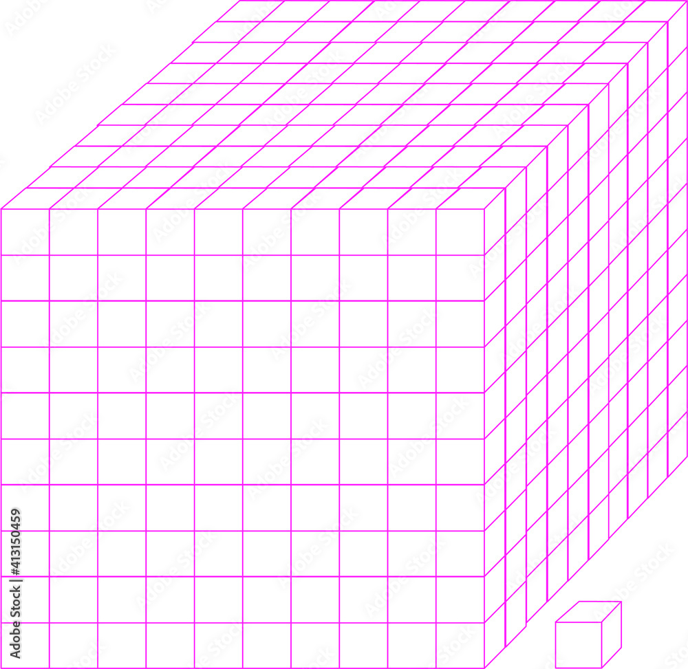 Vector Illustration of Number Blocks, Math Cubes, One Hundred and ...