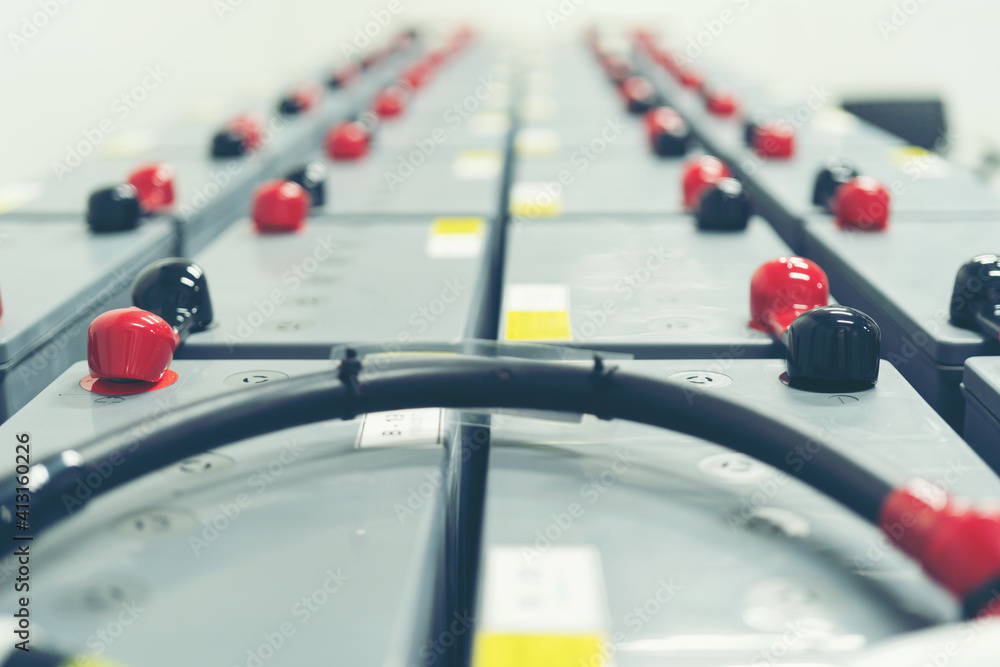 DC battery at an electrical station backup DC system Stock Photo ...