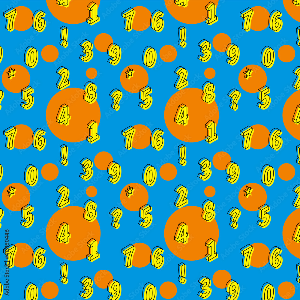 Seamless Numbers Wallpaper Number Number Wrapping Paper Colorful Stock ...