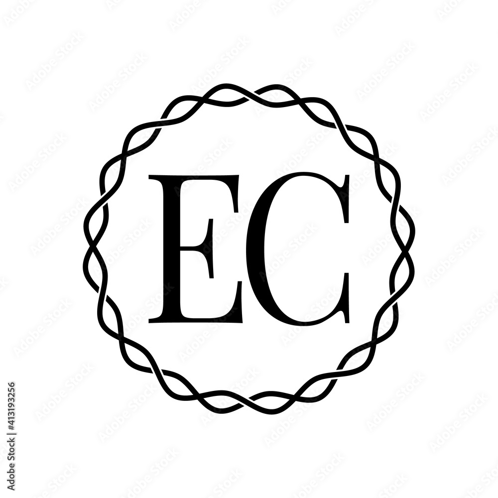 Simple Elegant Initial Letter Type EC Logo Sign Symbol Icon, Logo ...