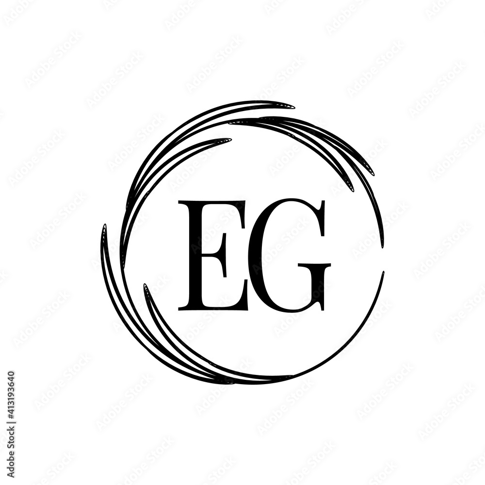 Simple Elegant Initial Letter Type EG Logo Sign Symbol Icon, Logo ...