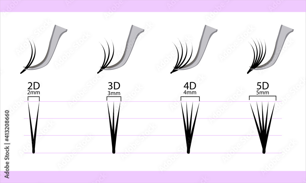 Eyelash extension infographics. Step by step guide. Types of Lash Curls ...