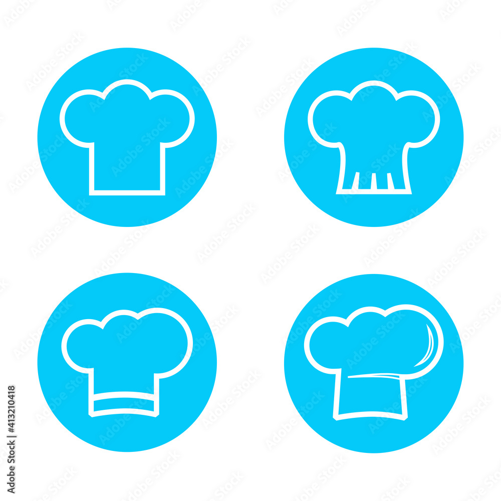 Chef hat icon set isolated on white background. Chef hat icons for ...