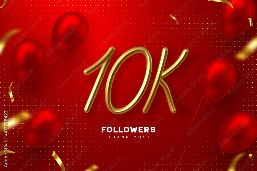 Vetor de Ten thousand followers banner. Thank you followers vector ...