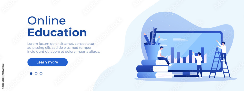 Online education concept. Vector layout for website page. Illustration ...