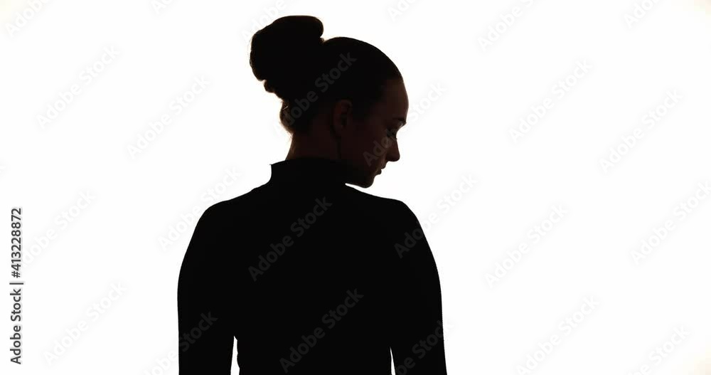 Sad woman silhouette. Female loneliness. Regret sorrow. Despair ...