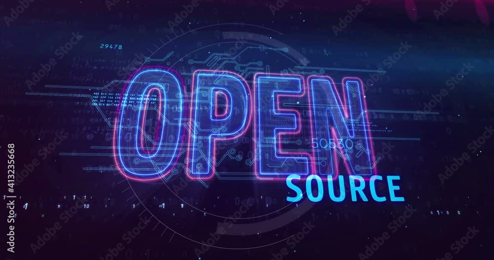 Open source code. Business, shopping, free software and freedom concept ...