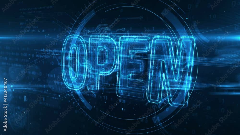 Open source code. Business, shopping, free software and freedom concept ...