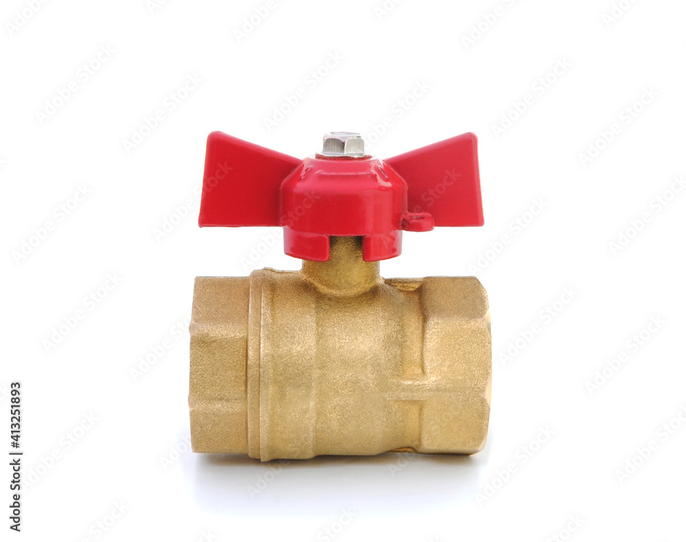 Ball valve isolated on white background side view Stock Photo | Adobe Stock