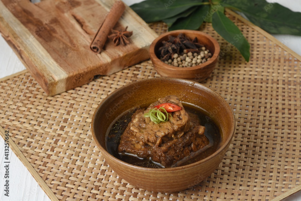 Semur Tempe or tempe stew. Indonesian traditional culinary made from ...