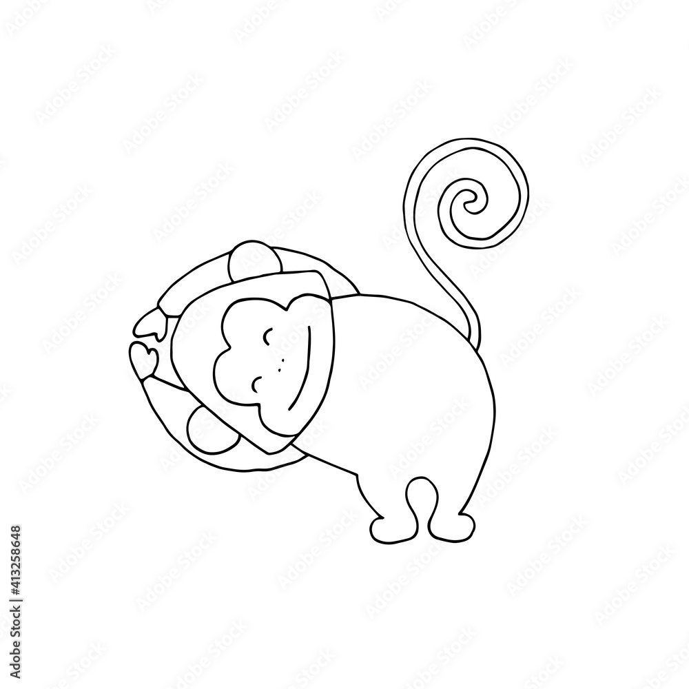 Monkey doing yoga. Asanas. Yoga poses. Charging. Exercises. Warm up ...