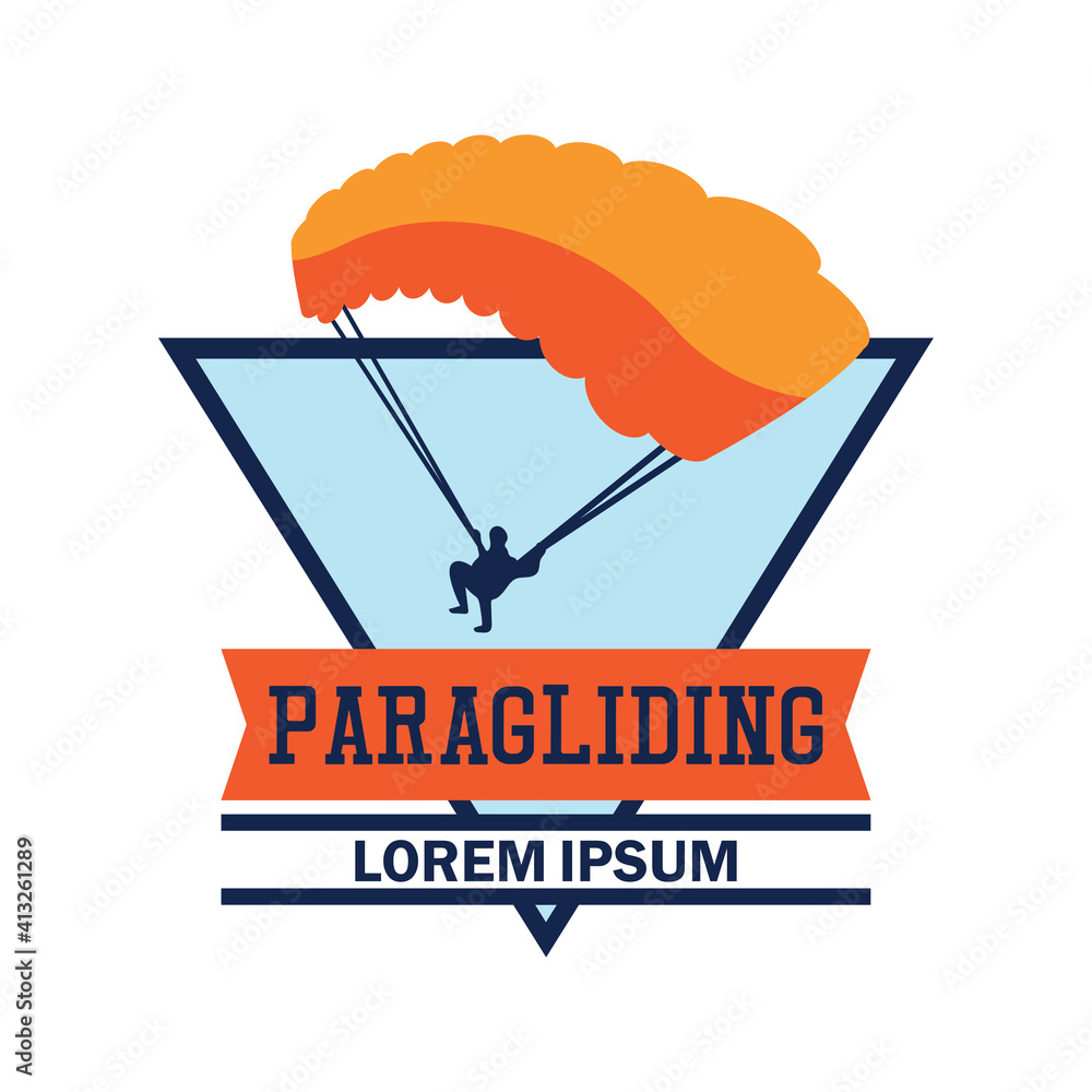 paragliding icon with text space for your slogan tag line, vector ...