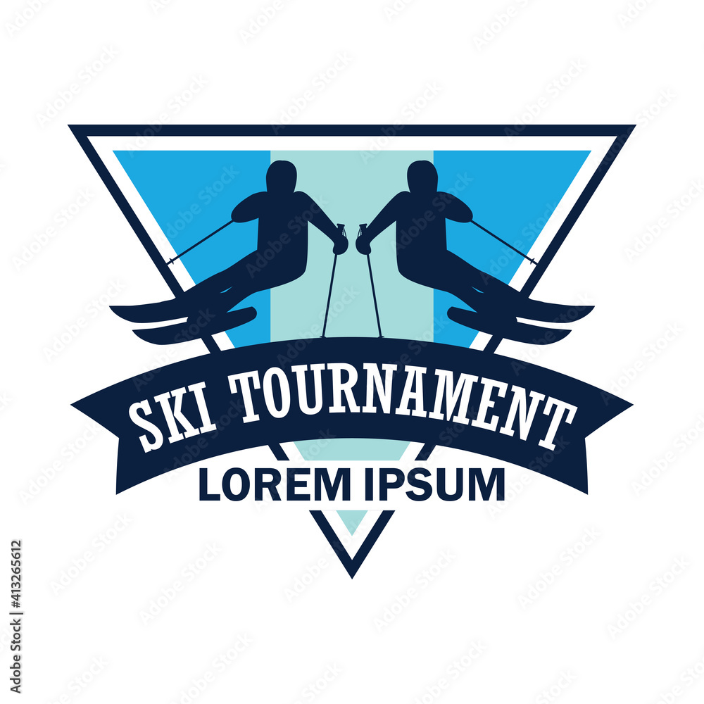 skiing logo with text space for your slogan tag line, vector ...