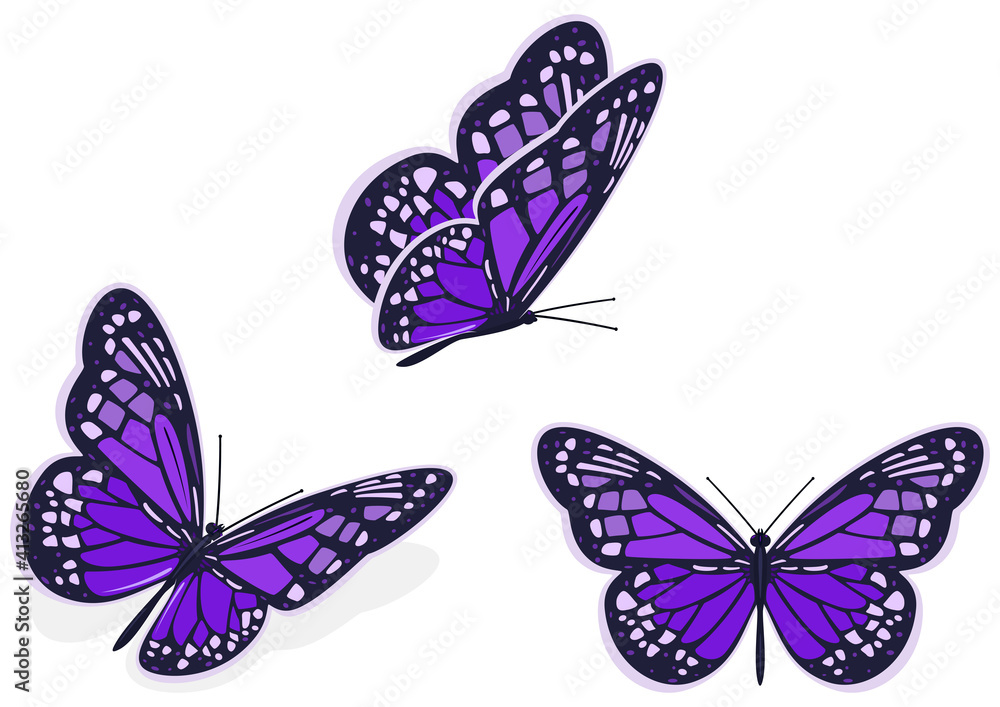 Solid Purple Butterfly Clipart